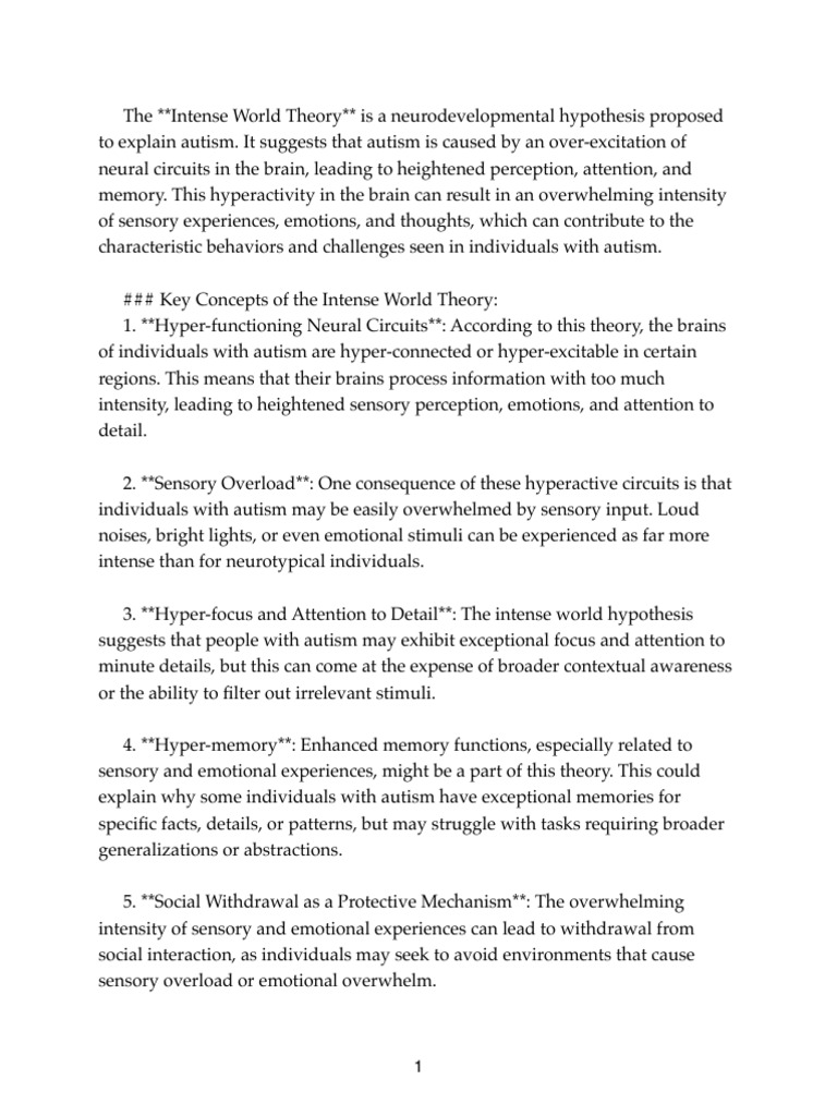 The Intense World Theory | PDF