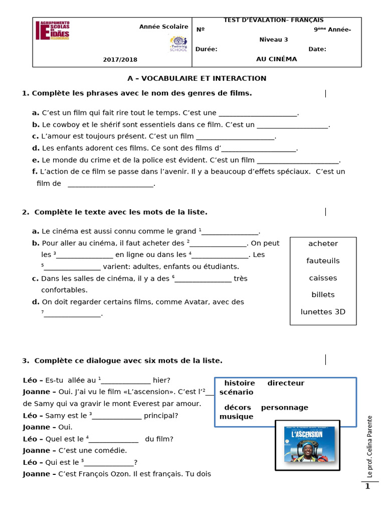 Test Devaluation Niveau 3 Activites Ludiques Comprehension Ecrite Texte ...