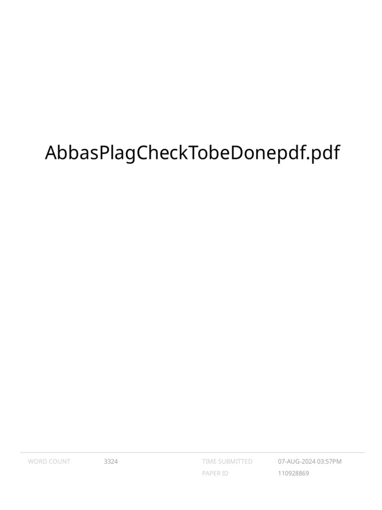 Abbas Plag Check Tobe Donepdf | PDF
