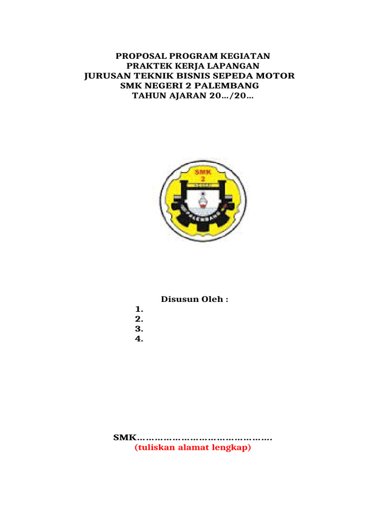 Proposal PKL Teknik Bisnis Sepeda Motor | PDF | Karier & Perkembangan ...
