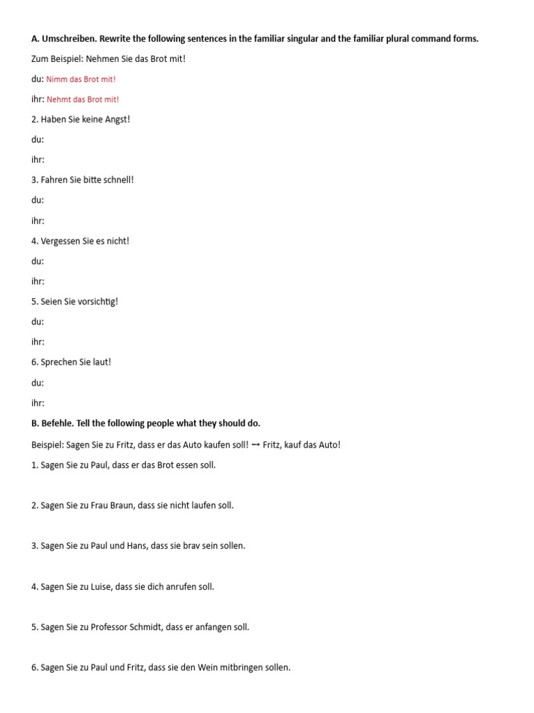 Imperative Forms in German Commands | PDF | Art