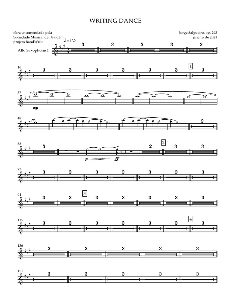 Alto Saxophone 1 - Writing Dance | PDF