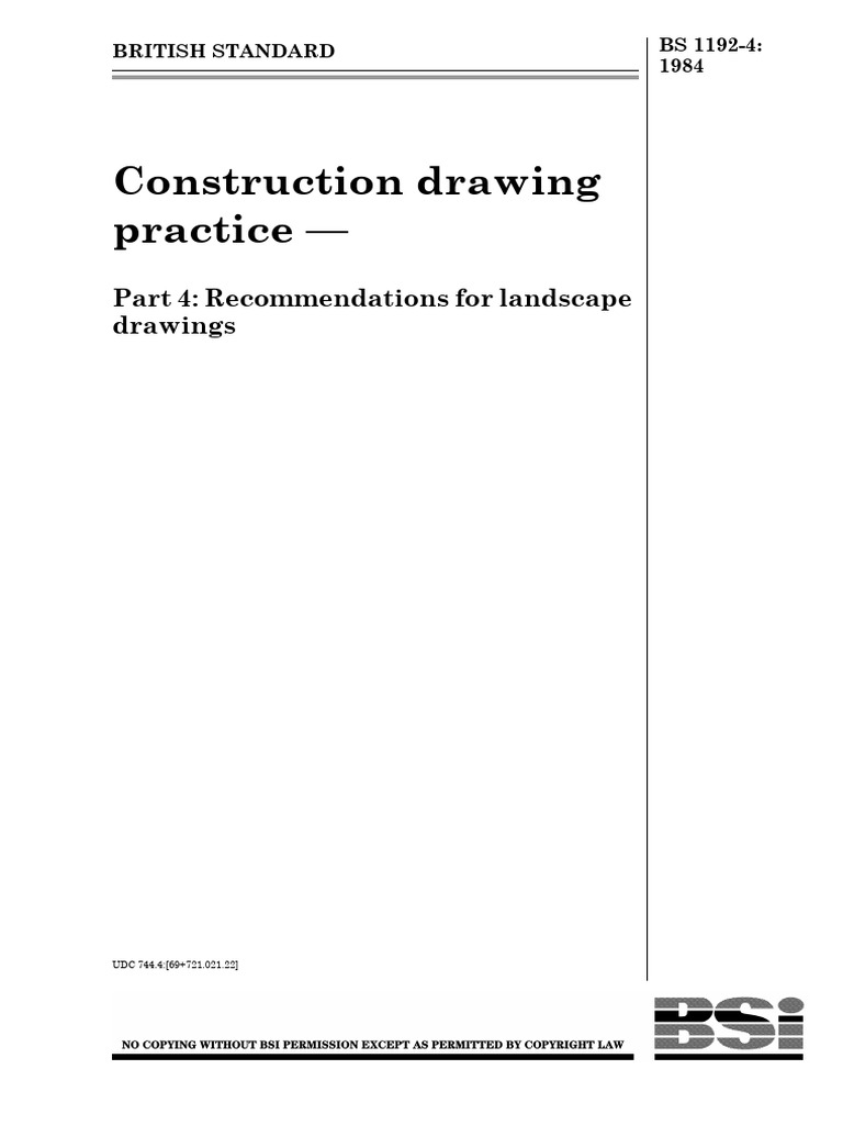 BS 1192-4-1984 Construction Drawing - Landscape | PDF
