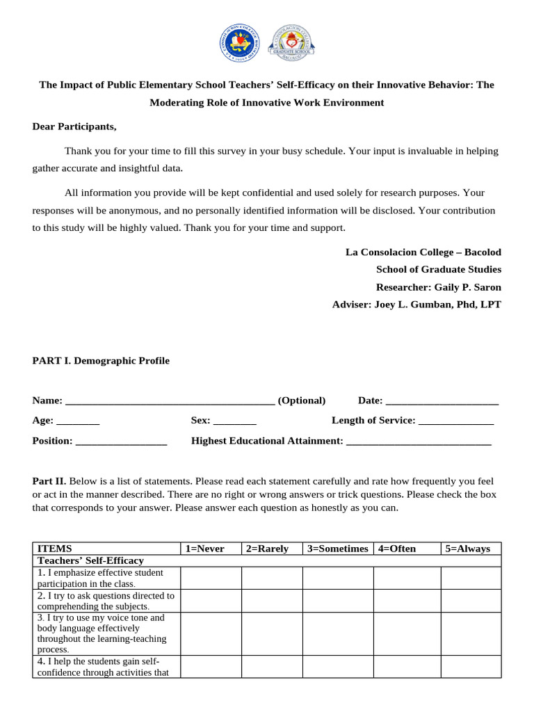 The Impact of Public Elementary School Teachers Self Efficacy ...