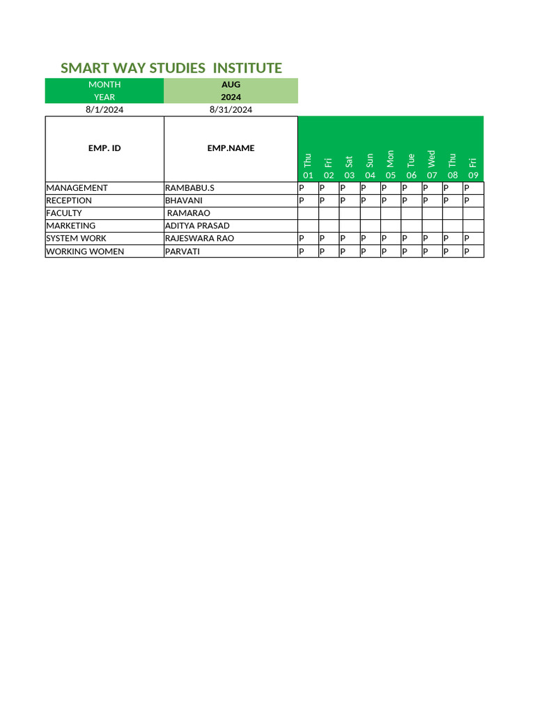 Attendence Sheet | PDF