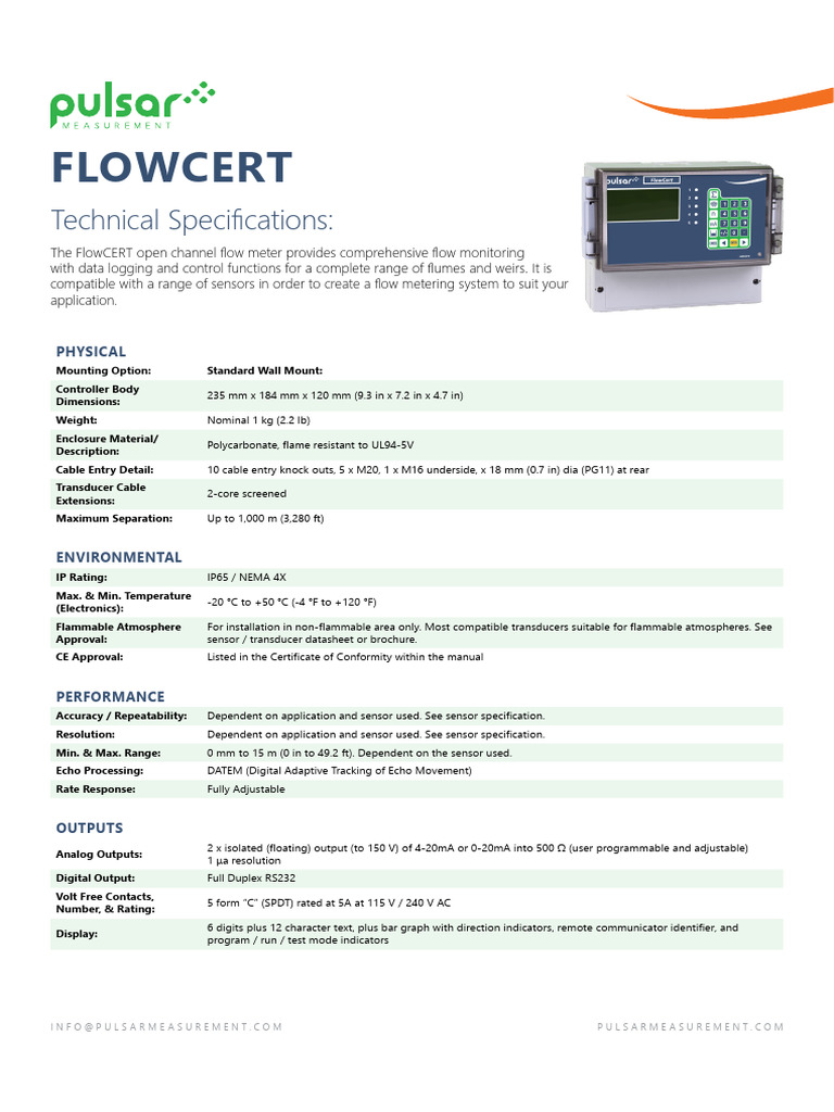 Flowcert Datasheet | PDF