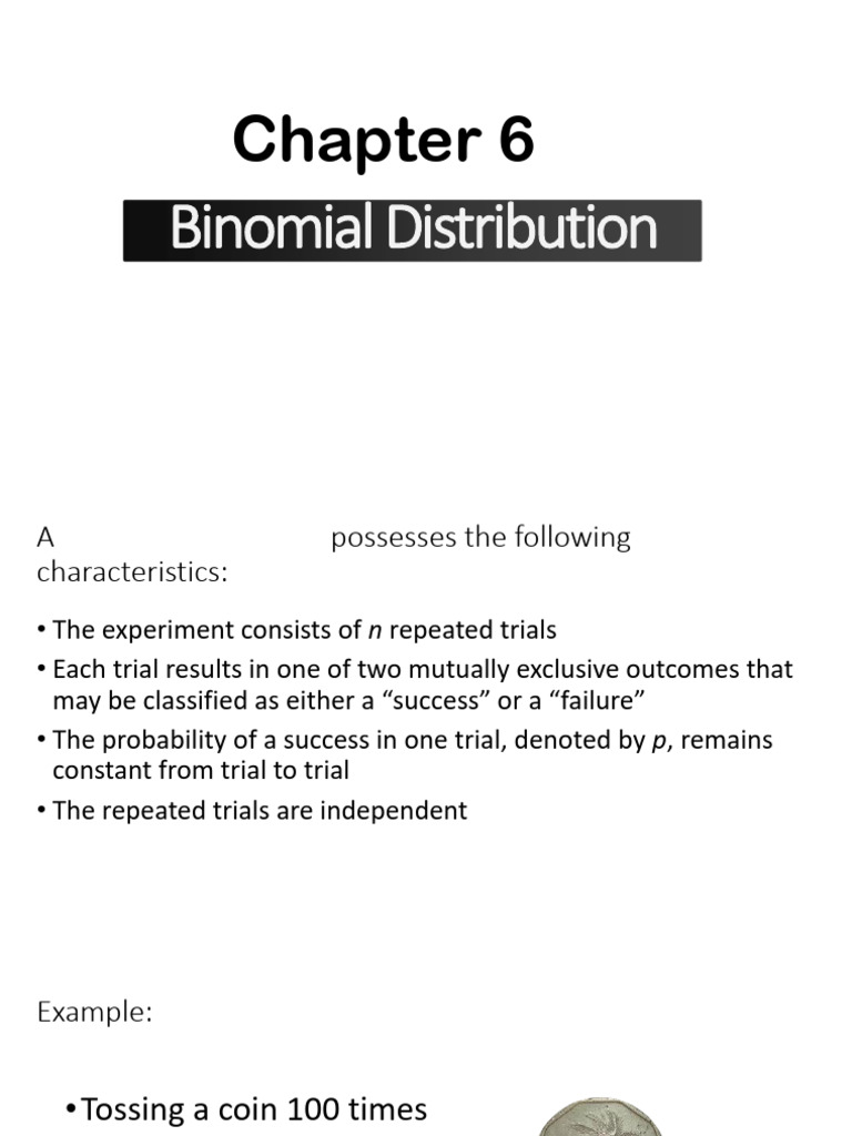 Chapter 6 Binomial Probability Distribution | PDF | Probability ...