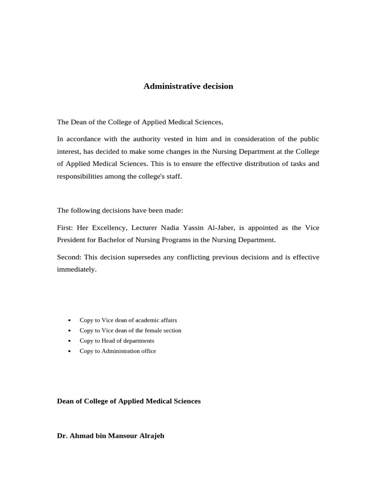 Administrative Decision | PDF