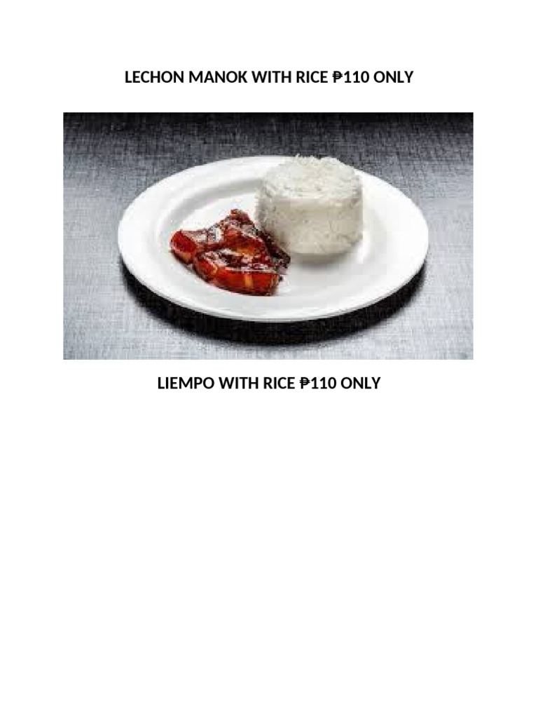 Lechon Manok With Rice | PDF