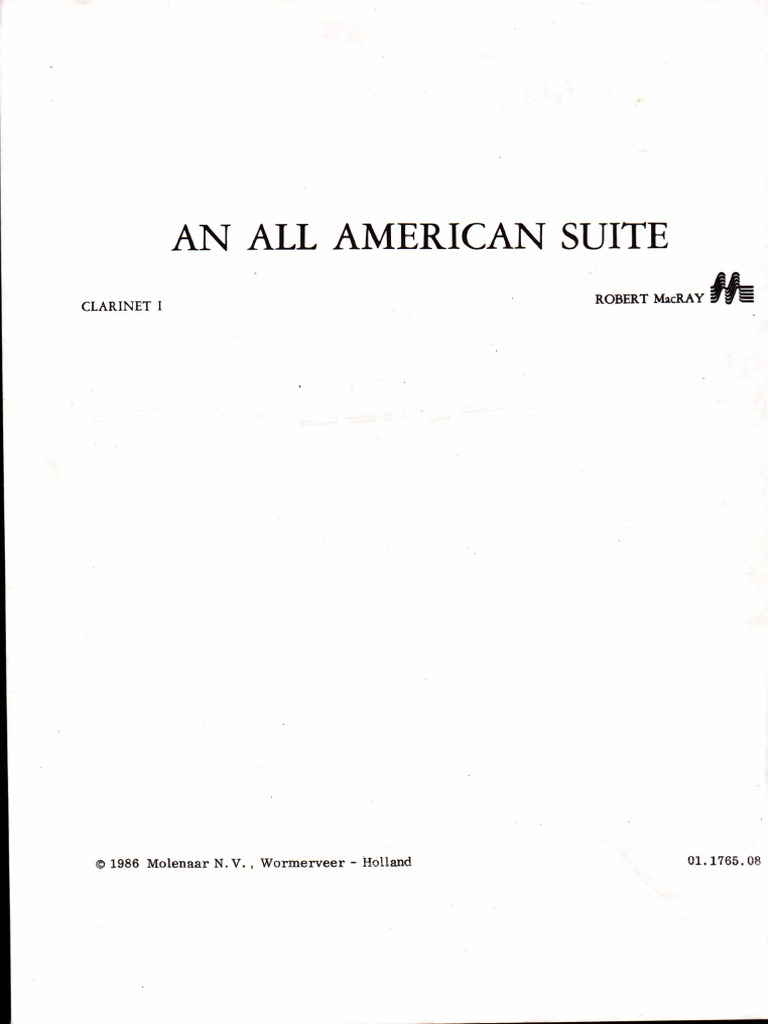 AN ALL AMERICAN SUITE - Robert MacRAY - 1ère Clarinette | PDF