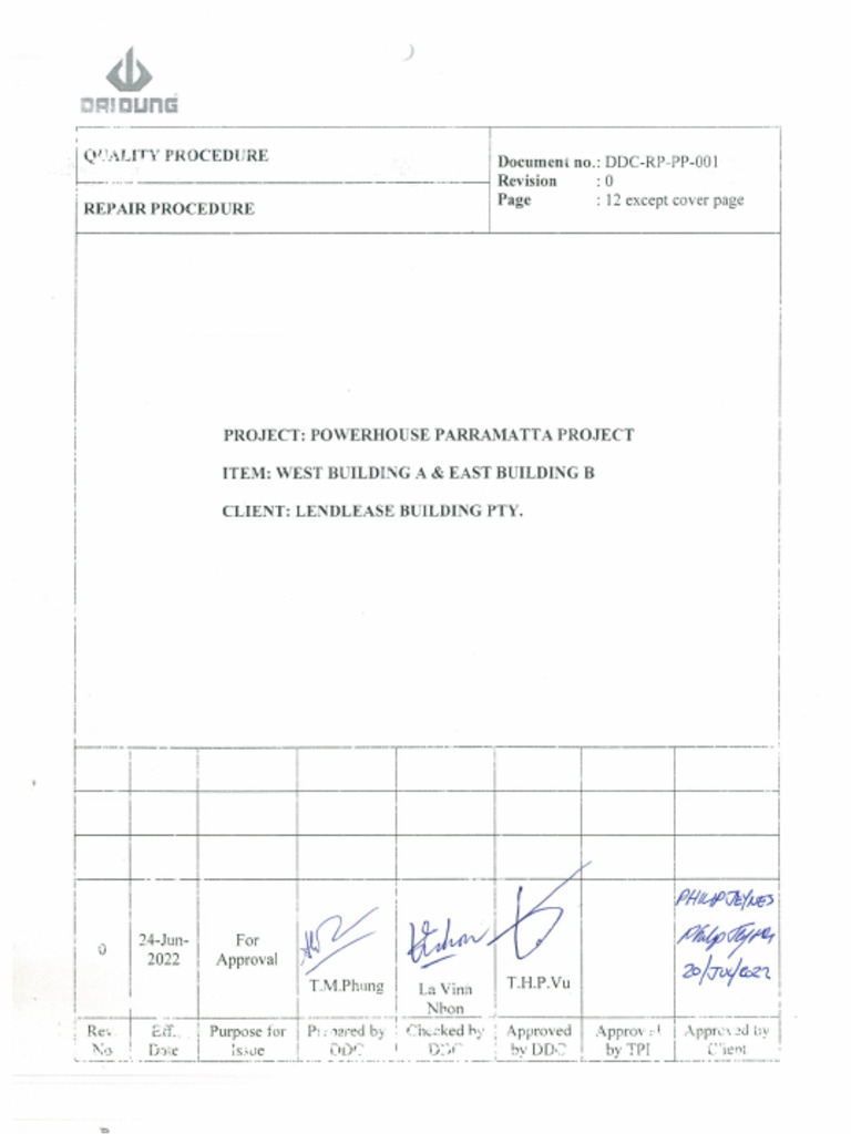 1ddc-Rp-Pp-001-Repair Procedure (2) - 240601 - 142339 | PDF