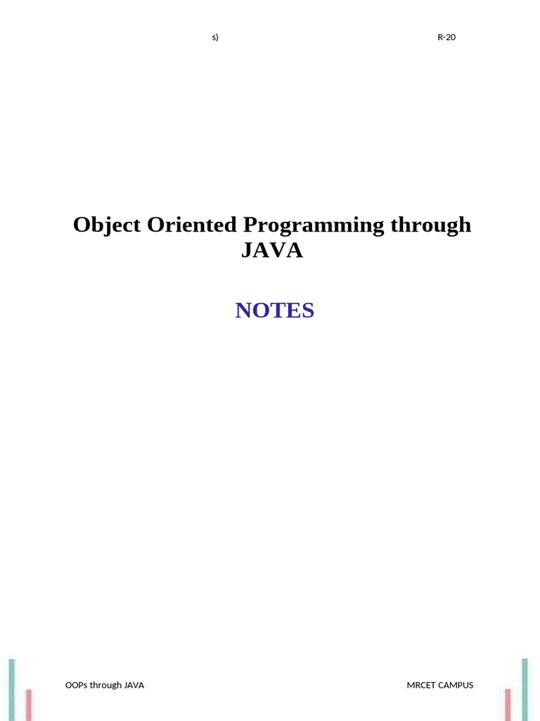 Object Oriented Programming Through Java | PDF