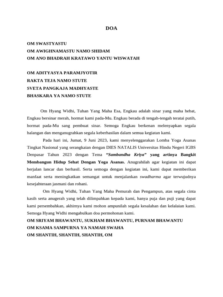 Doa Pembuka LYAN Baru | PDF Doa Pembuka LYAN Baru | PDF