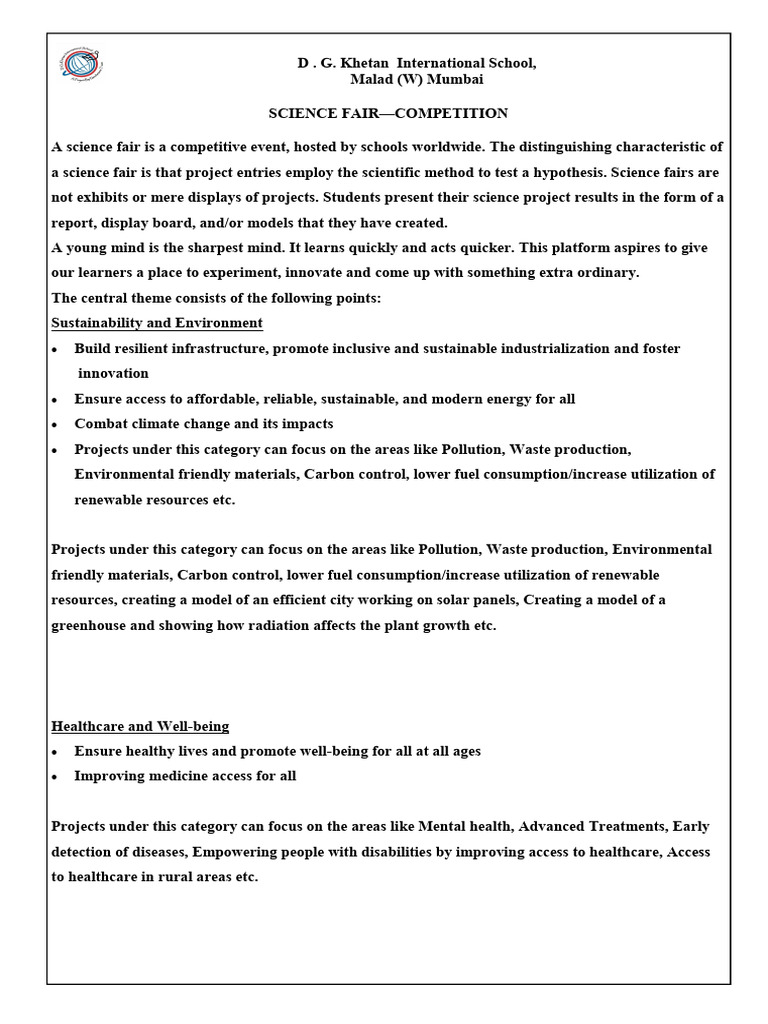 Science Fair - Competition-1 2 | PDF
