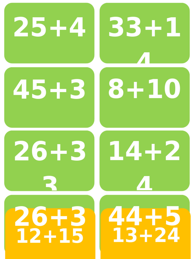 Tarjetas de Sumas 2 | PDF