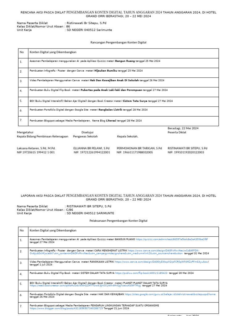 Rencana Aksi KONTEN DIGITAL | PDF
