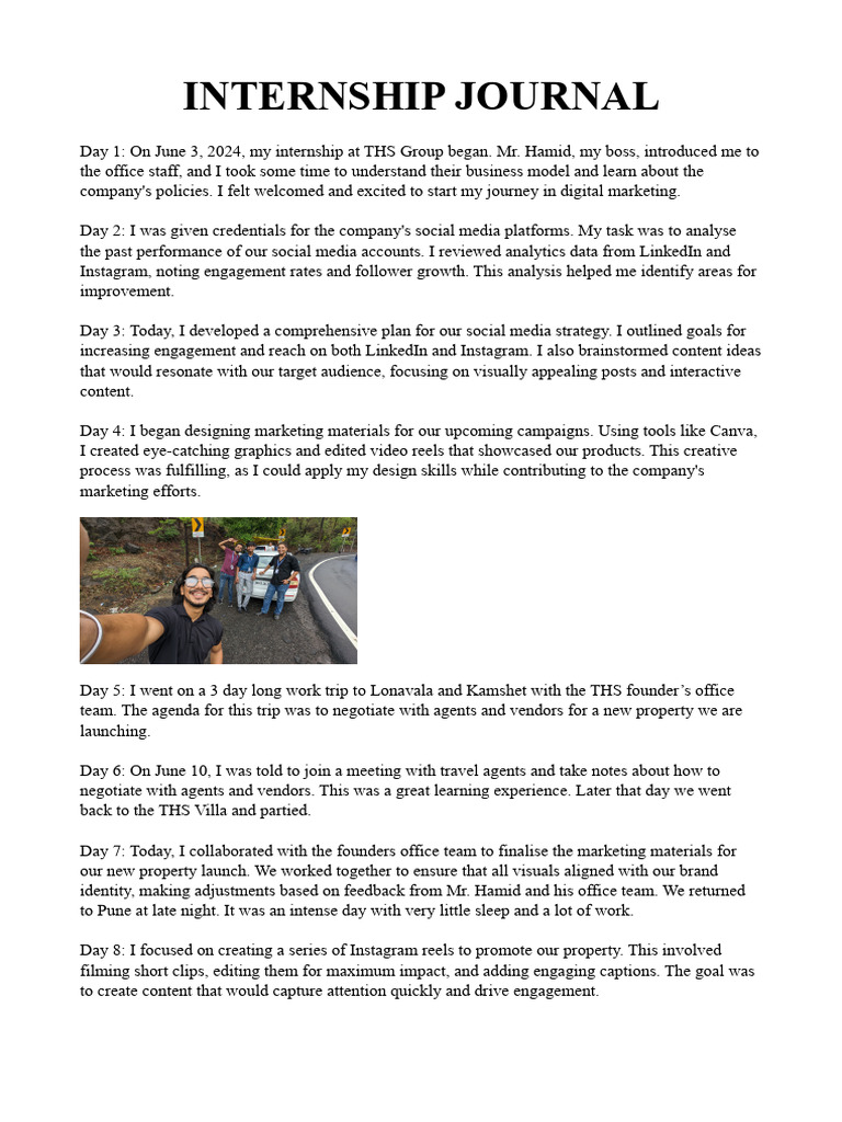 Internship Diary Kapinjal | PDF