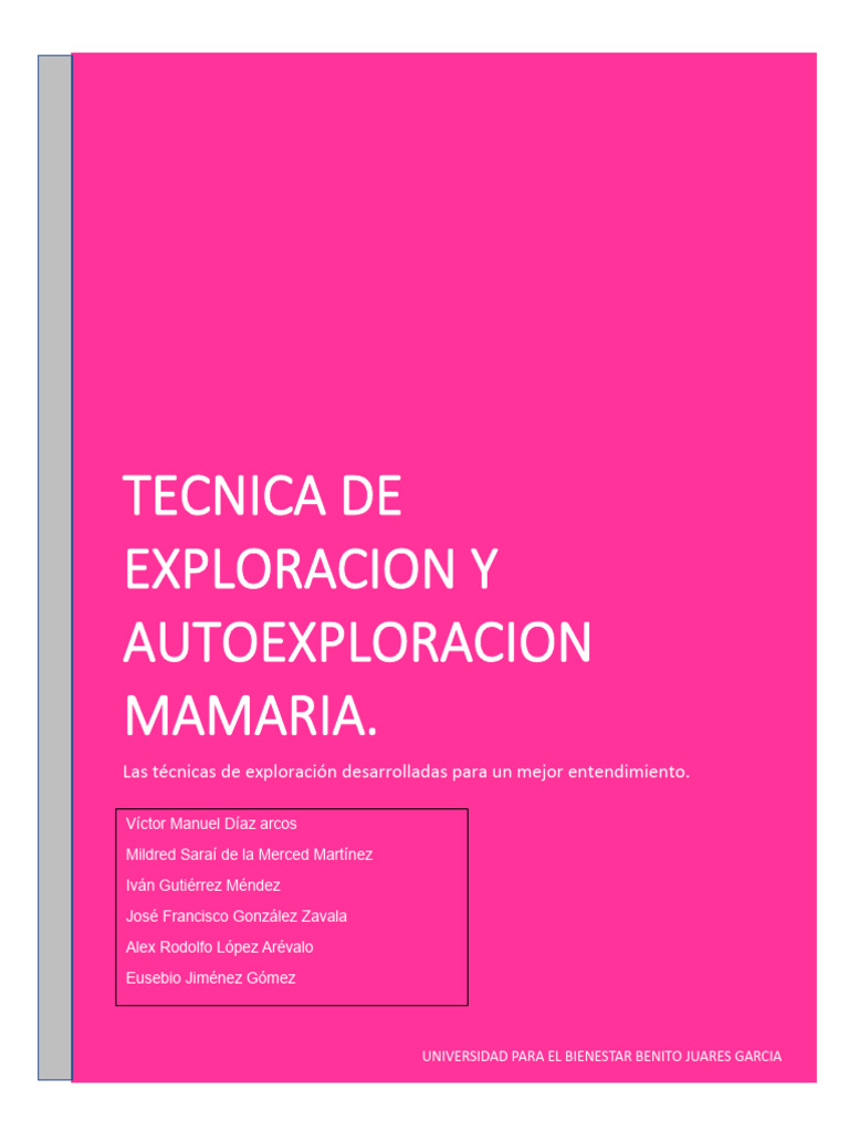 Técnica de Autoexploración Mamaria | PDF | Pecho | Especialidades Medicas