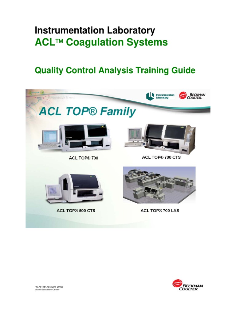 ACL Top Coagulation Manual | PDF | Trademark | Door
