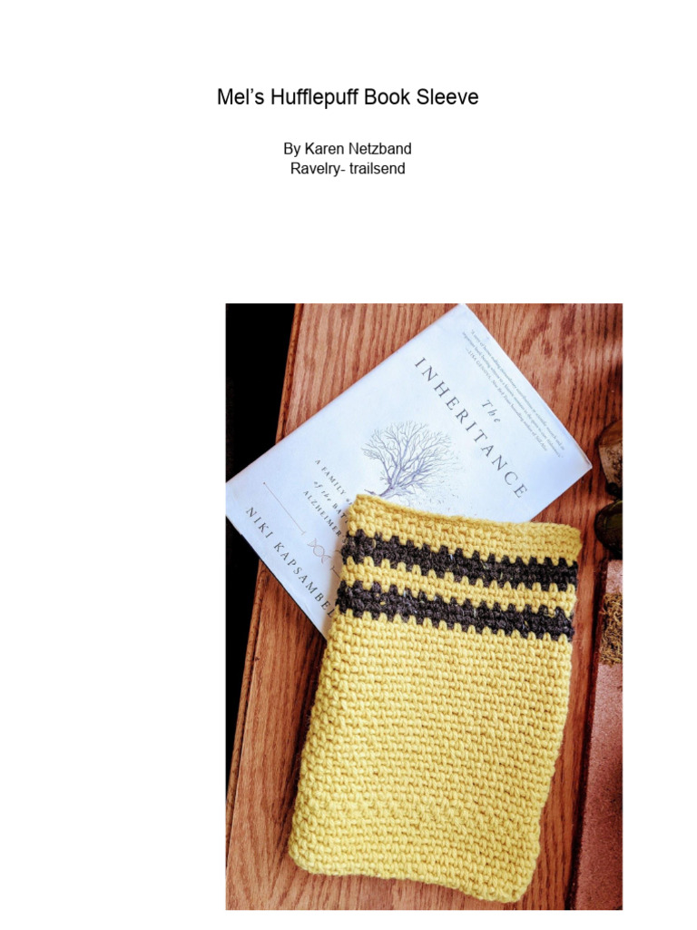 Mels Hufflepuff Book Sleeve | PDF