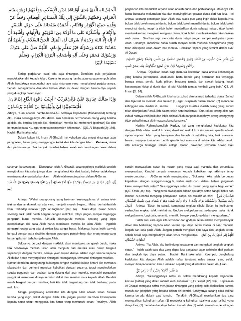 4 Hal Yang Menghalangi Kedekatan KPD Allah | PDF