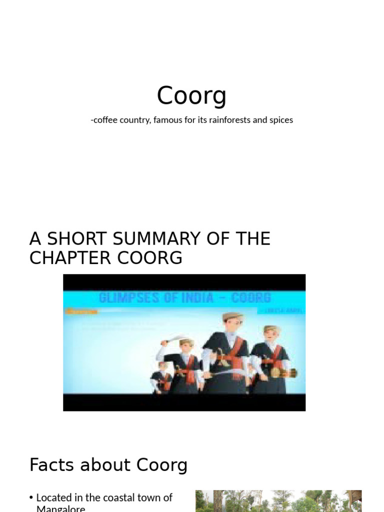 Coorg | PDF