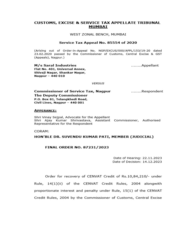 ST 85554 20 Saral Industries | PDF