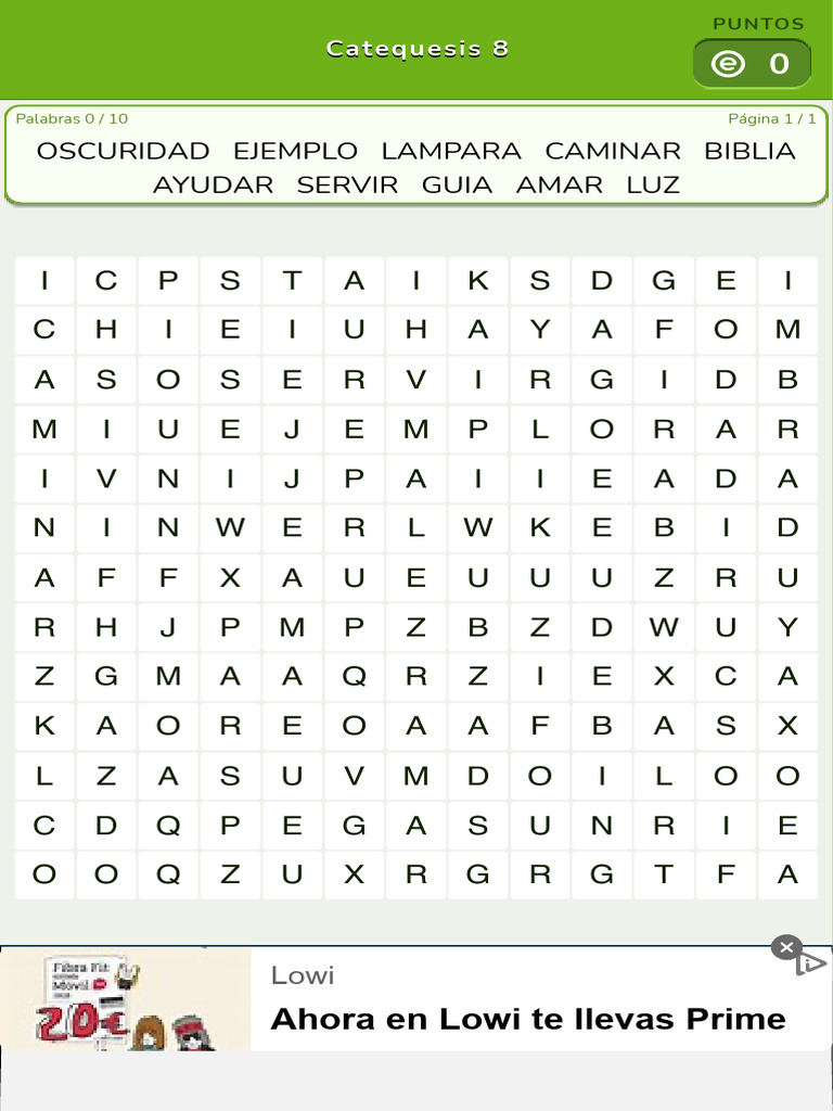 Sopa de Letras Catequesis 8 (Catequesis - Primera Comunion) | PDF