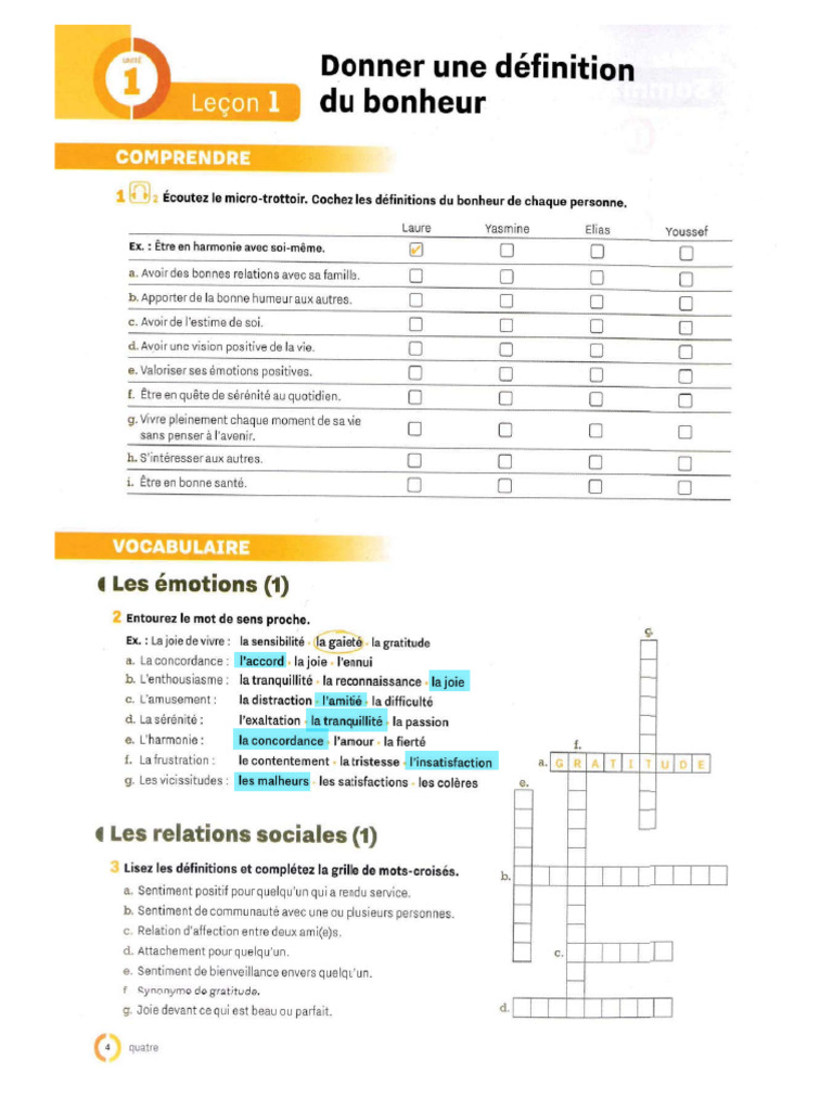 Inspire 4 Cahier Leçon 1 | PDF