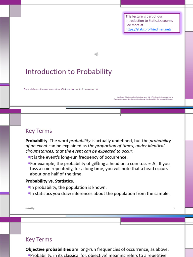 Probability Lecture | PDF
