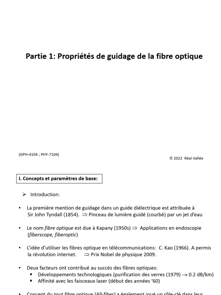 Fibre Optique Partie 1 | PDF