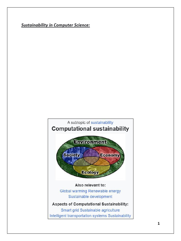 Sustainability in Computer Science | PDF