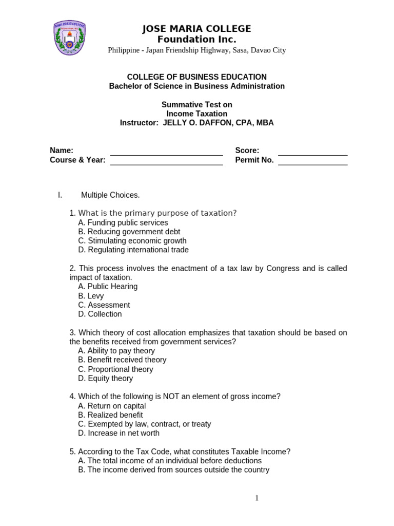 Summative Test | PDF