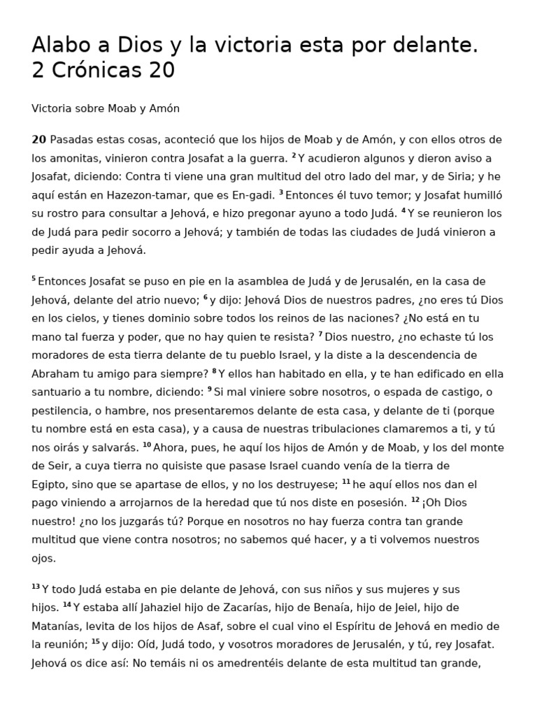 Alabo A Dios y La Victoria Esta Por Delante | PDF