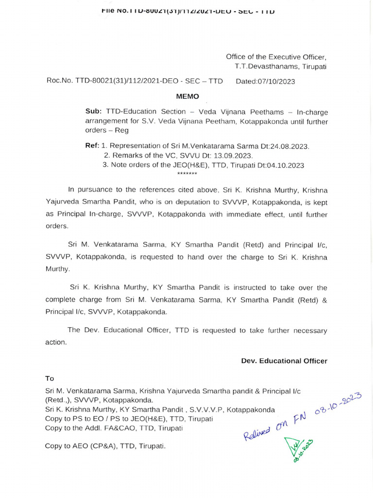 Principal Relieving | PDF