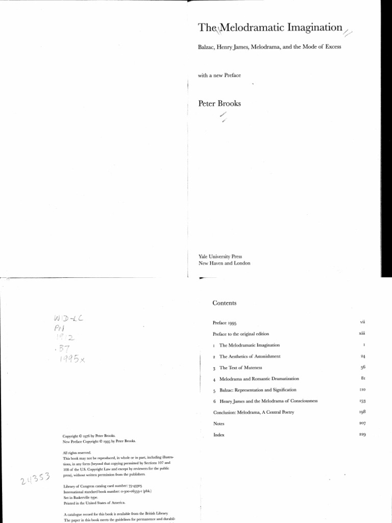 Brooks The Melodramatic Imagination Balzac Henry James Melodrama and ...