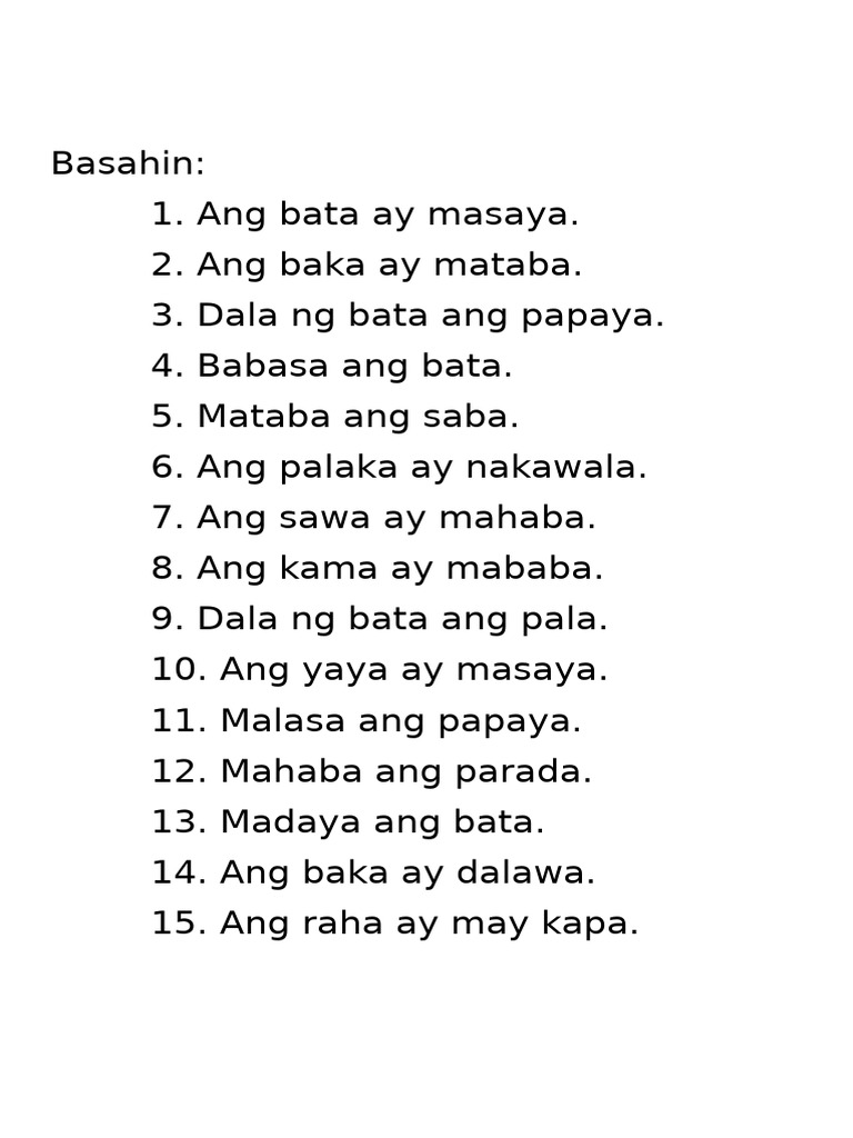 Grade 1 Remedial Reading in Filipino | PDF