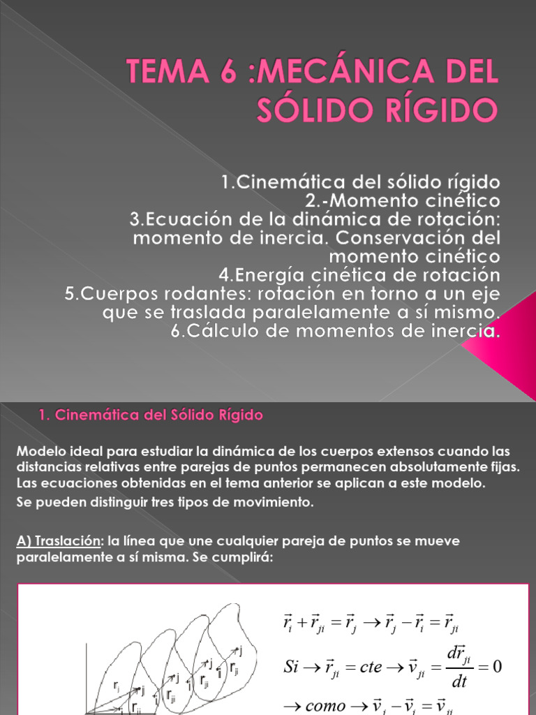 Tema 6 Dinámica Del Sólido Rígido | PDF