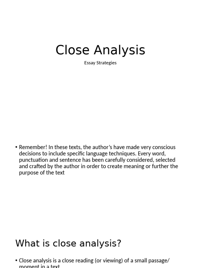 Close Analysis | PDF