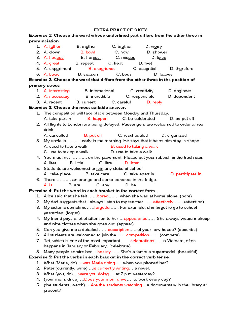 Practice 3 KEY | PDF