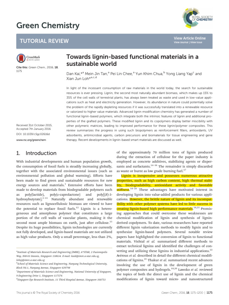 Lignin Based Review | PDF