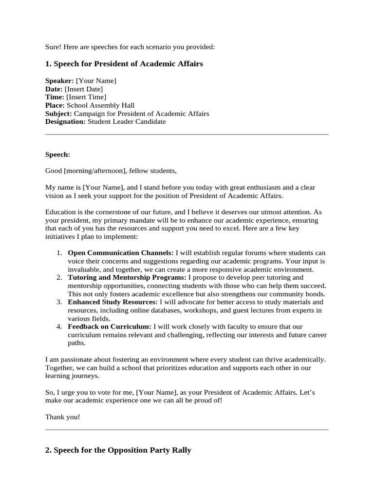 Speeches | PDF