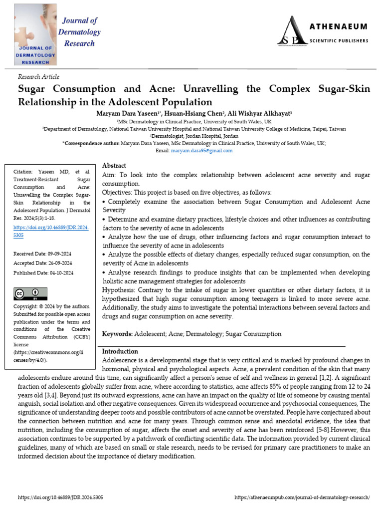 Sugar Consumption and Acne Unravelling The Complex Sugar Skin ...