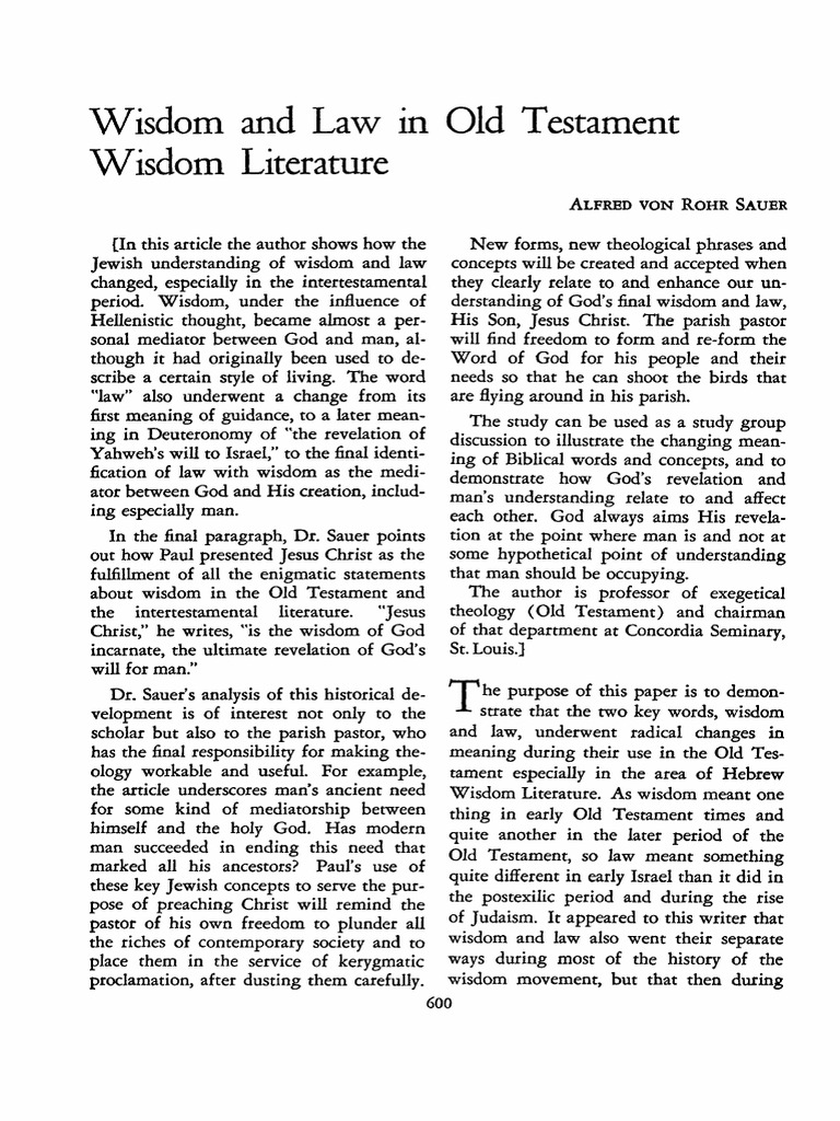 Wisdom and Law | PDF