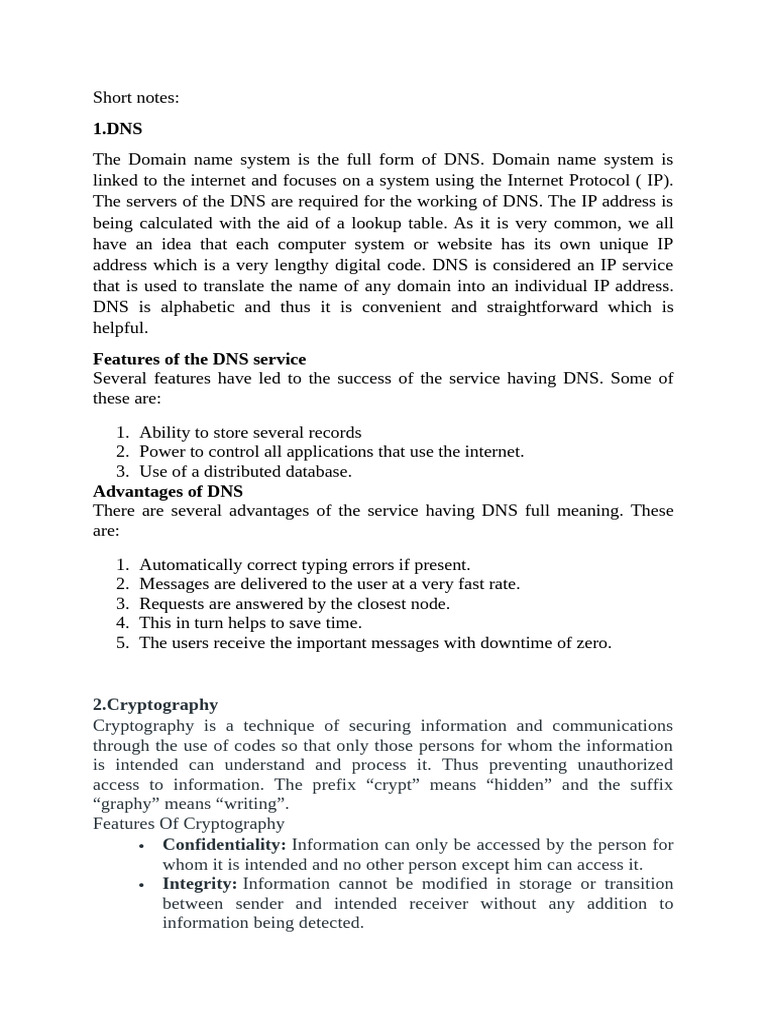 Short Notes | PDF