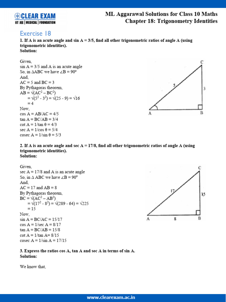 Chapter 18 Trigonometry Identities | PDF