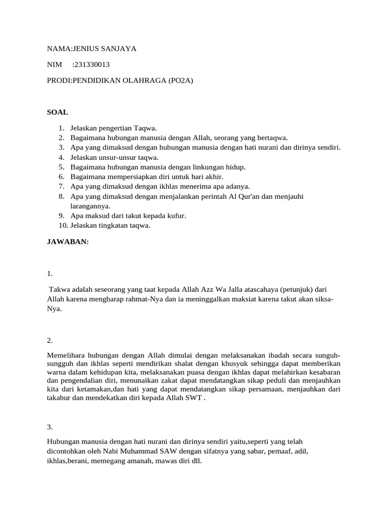 Tugas 15 Agama Jenius Snajaya | PDF