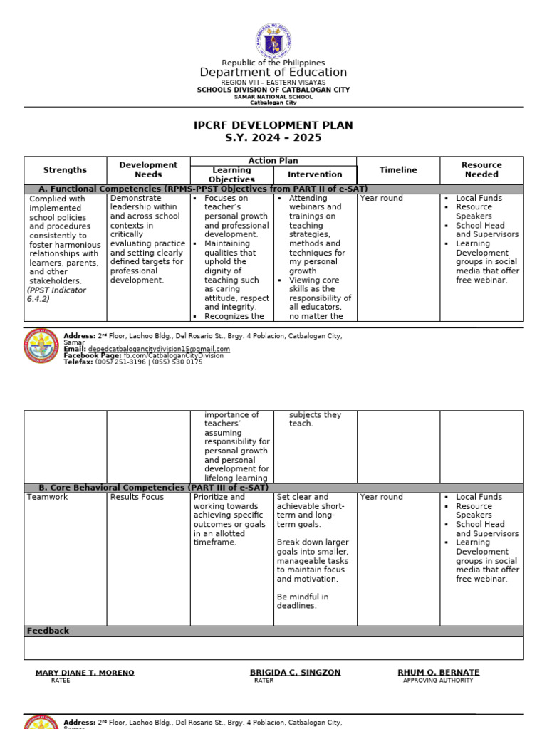 Development Plan 2024 2025 | PDF