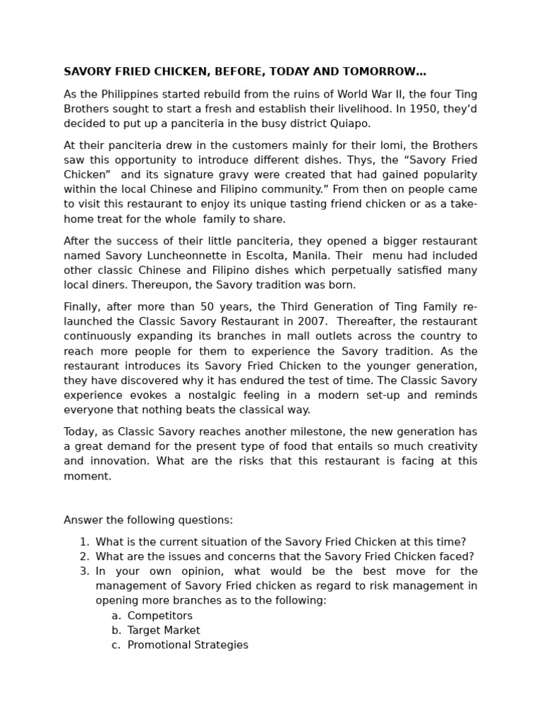 Savory Fried Chickent | PDF