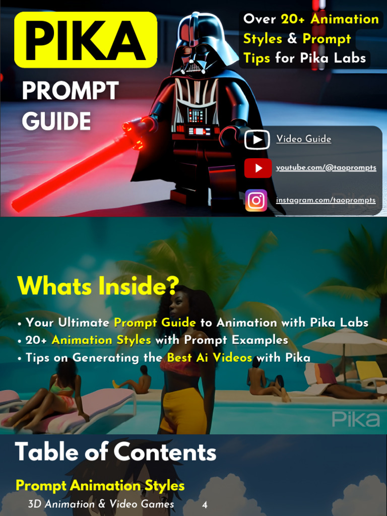Pika Prompt Guide - Animation Styles - Ebook | PDF